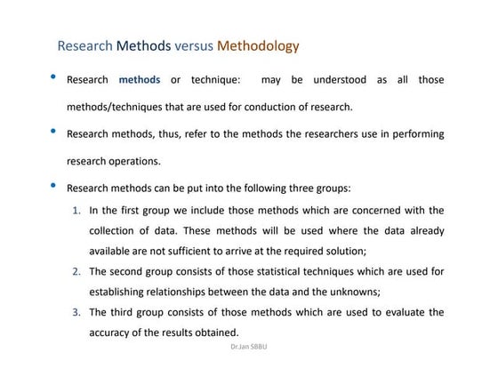 Research Methods vs Research Methodology | PPT