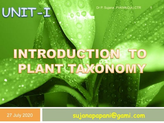 Aims and objectives of plant taxonomy | PPTX