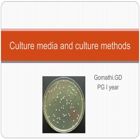 1.culture media and culture methods | PPT