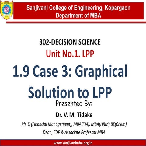 1.9 ds case 3 graphical solution to lpp | PPT