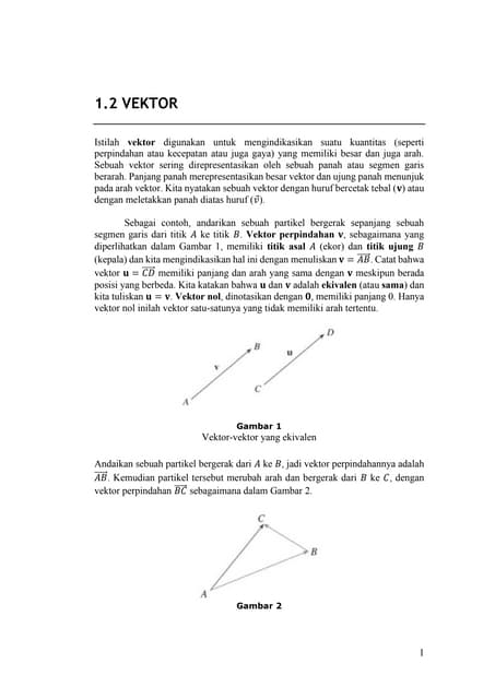 Materi Vektor untuk kelas 10 kurikulum merdeka | PDF
