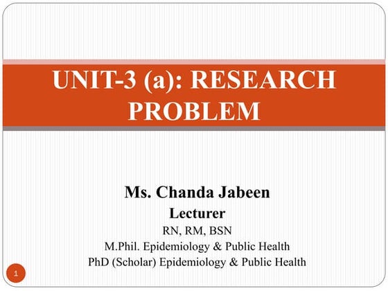 Identification of research problem | PPTX
