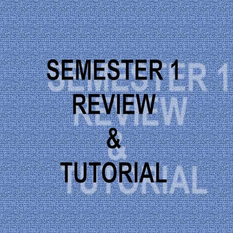 Physics Semester 1 Review and Tutorial | PPTX