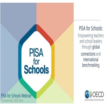 PISA for Schools: Empowering teachers and school leaders through global ...