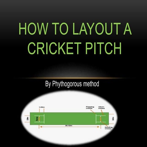 Layout and marking of Cricket pitch | PPTX