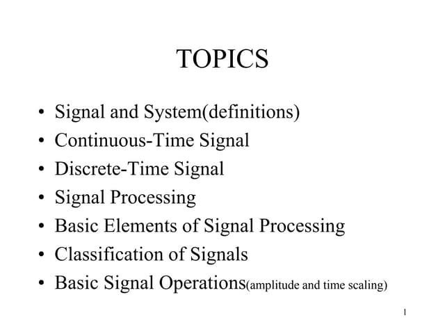 1. elementary signals | PPTX