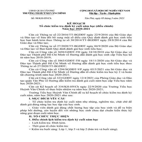 KH kiem tra cuoi HKII-2021-co dieu chinh | PDF