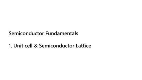 Semiconductor Fundamentals 2.1. | PPT