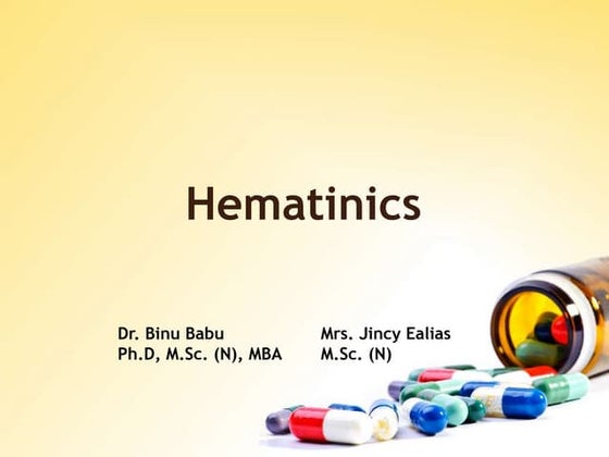Haematinics | PPTX | Blood Disorders | Diseases and Conditions