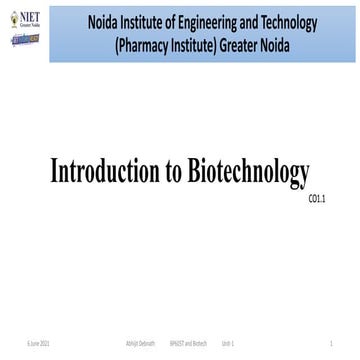 Introduction to Pharmaceutical Biotechnology | PPTX