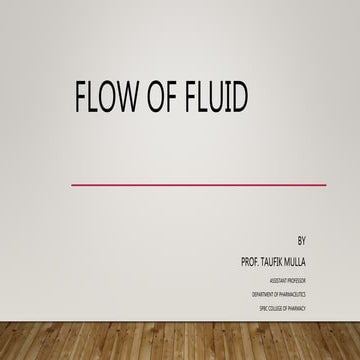 FLOW OF FLUID | PPTX