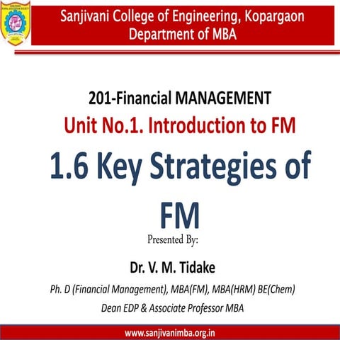 1.6 key strategies of financial management | PPT