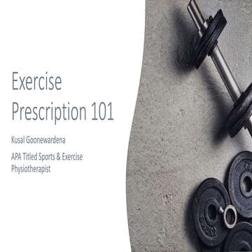 Exercise Prescription 101 | PPT