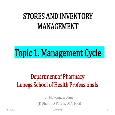 1. Pharmacy management cycle | PPTX