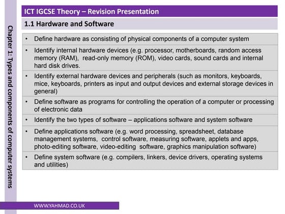 Igcse Ict Types And Components Of Computer Systems Hardware And Software Ajiro Tech Part