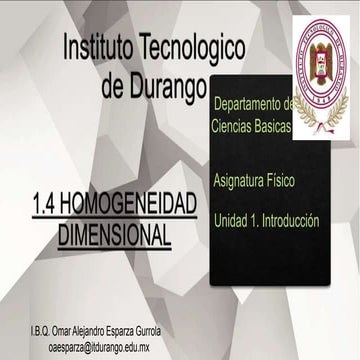 Homogeneidad dimensional | PPT