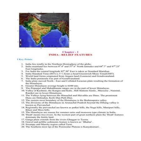 1. India - Relief Features | PDF