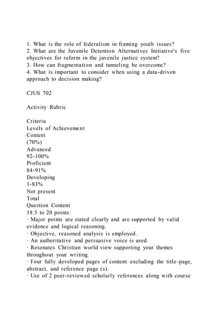 Assignment 2 c rubric. | DOCX | Education