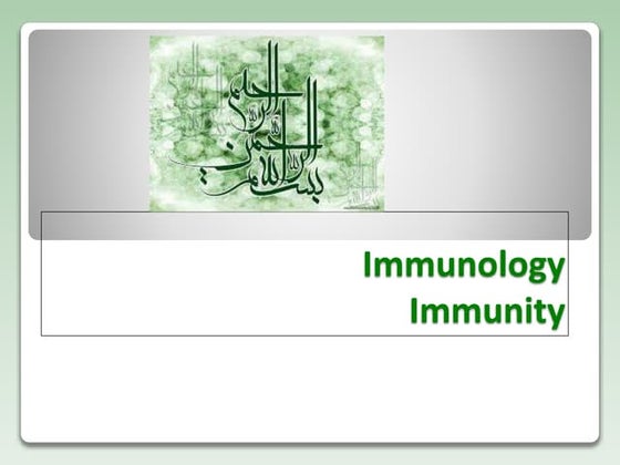 Lecture 1( Introduction to immunology).pptx | Infectious Diseases | Diseases and Conditions