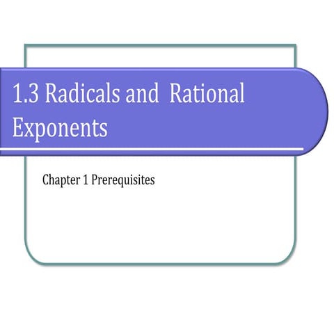 EXPONENTS AND RADICALS | PPT
