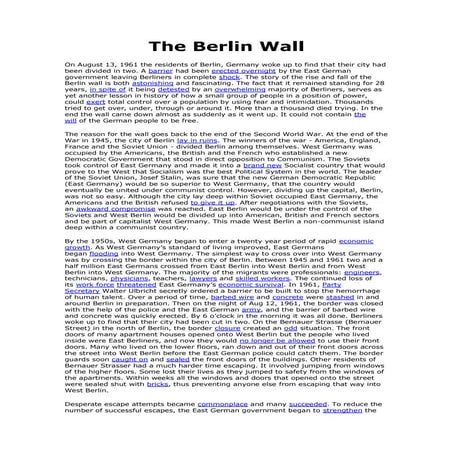 1. 3 The Berlin Wall.pdf | Political Issues & policy | Politics