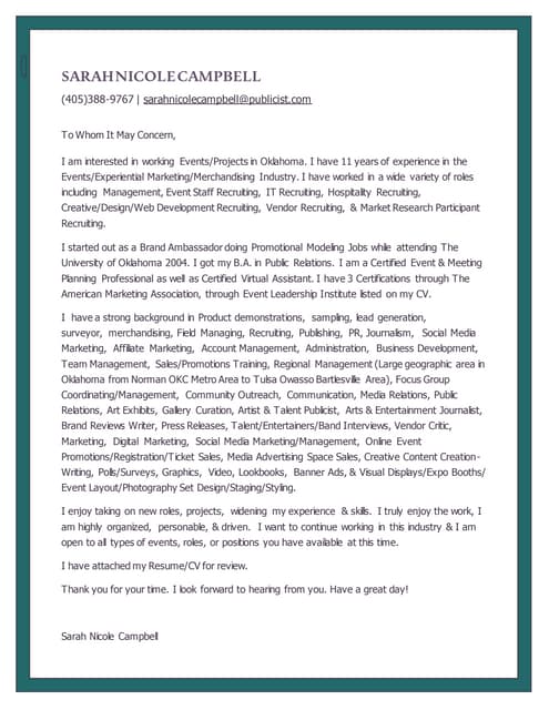 Sarah Nicole Campbell's Resume | PDF