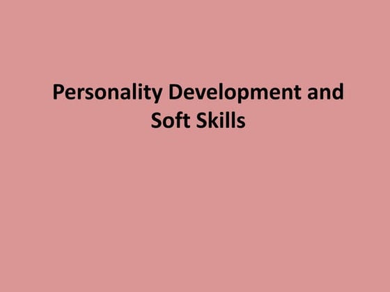 Communication Skills and Personality Development | PPTX