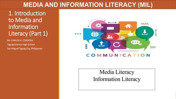 Media and Information Literacy - Module 1: Week 1 | PPTX | Internet for ...