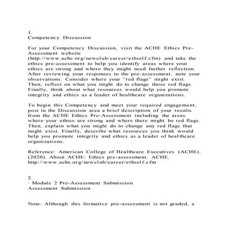 1.Competency DiscussionFor your Competency Discussion, visit