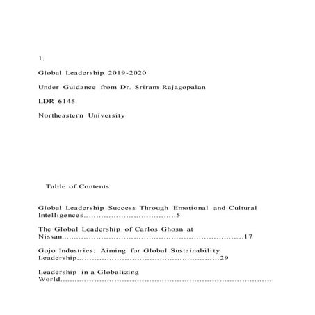 1. Global Leadership 2019-2020Under Guidance from Dr. | DOCX