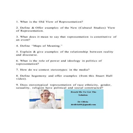 1. What is the Old View of Representation 2. Define & Offer | DOCX