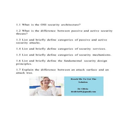 1 1 What Is The Osi Security Architecture1 2 What Is The Pdf