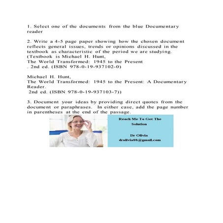 1. Select one of the documents from the blue Documentary reader | PDF