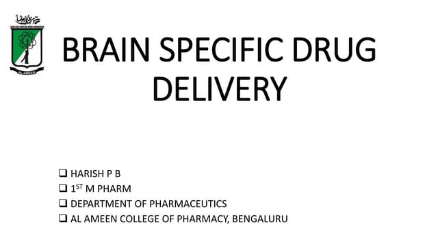 Brain Specific drug delivery | PPTX