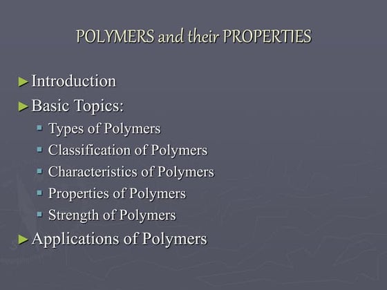 POLYMERS | PPTX