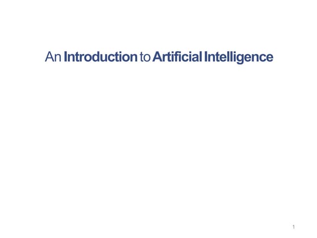 Introduction to Artificial Intelligence and few examples | PDF