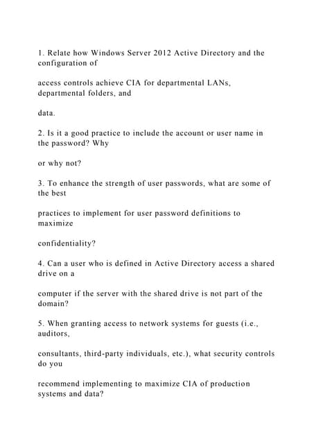 Lab 1 Assessment Worksheetimplementing Access Contdocx Operating Systems Computer