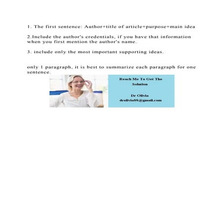 1. The first sentence Author+title of article+purpose+main idea | DOCX