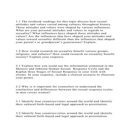 1.1 The textbook readings for this topic discuss how sexual atti | DOCX