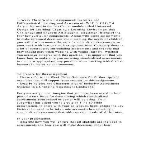 1. Week Three Written Assignment Inclusive and Differentiated Lea.docx