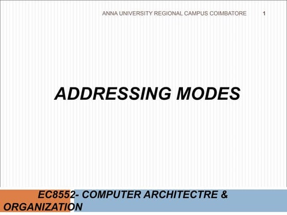 Addressing modes of 8086 | PPTX | Data Storage and Warehousing | Computing