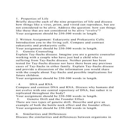 1. Properties of LifeBriefly describe each of the nine properti.docx