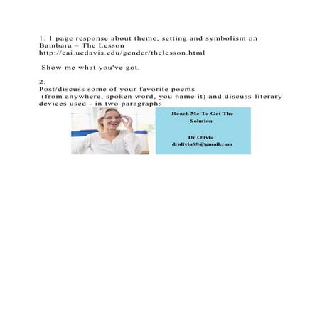 1. 1 page response about theme, setting and symbolism on Bambara – T.docx