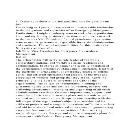 1. Create a job description and specifications for your dream jo.docx