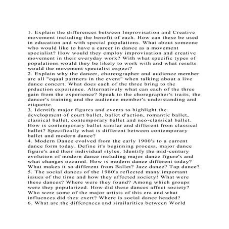 1. Explain the differences between Improvisation and Creative move.docx