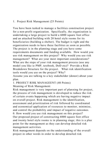 Risk Management in Engineering Construction Project | PPTX