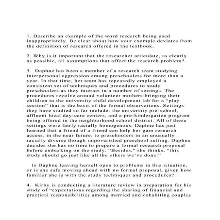 1. Describe an example of the word research being used inappropr.docx