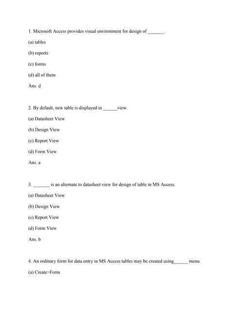 Power Point MCQ Questions and Answers (MS PowerPoint) | PDF | Desktop ...