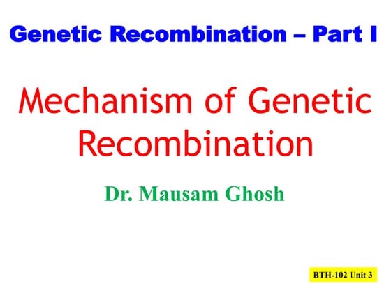 Models of recombination, Models of recombination | PPT