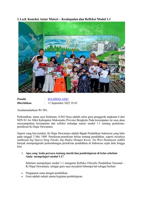 Koneksi Antar Materi - Kesimpulan dan Refleksi Modul 1.1.pptx